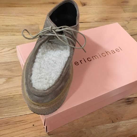Eric Michael | Shoes | Shearling And Suede Platform Shoes | Poshmark